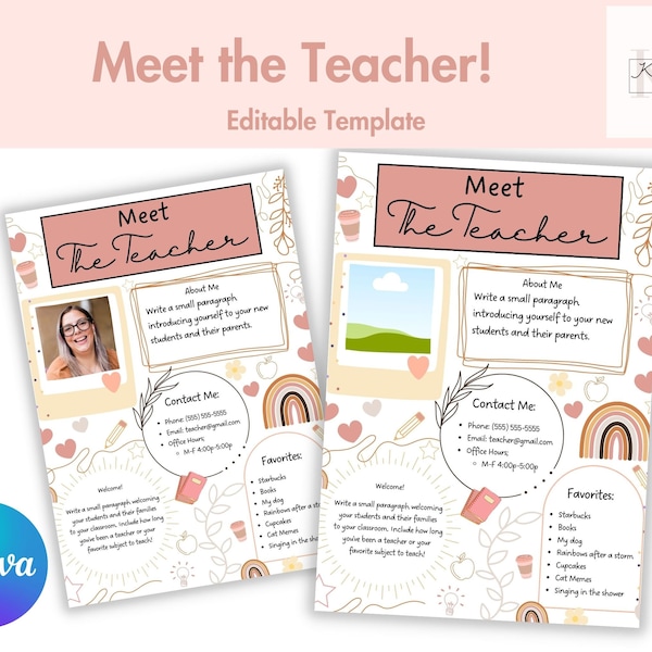 Meet the Teacher Template - Etsy
