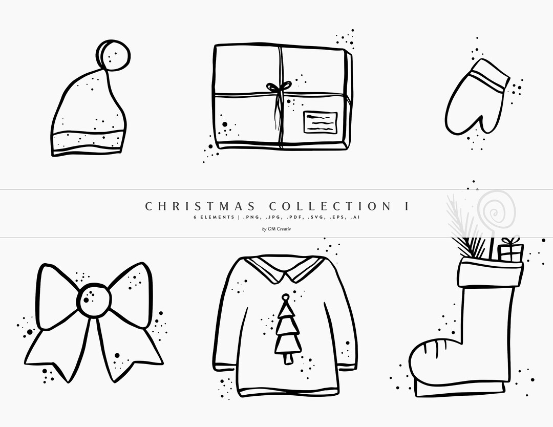 Christmas Vector Clip Art, Christmas Vector Illustrations, Sweater ...