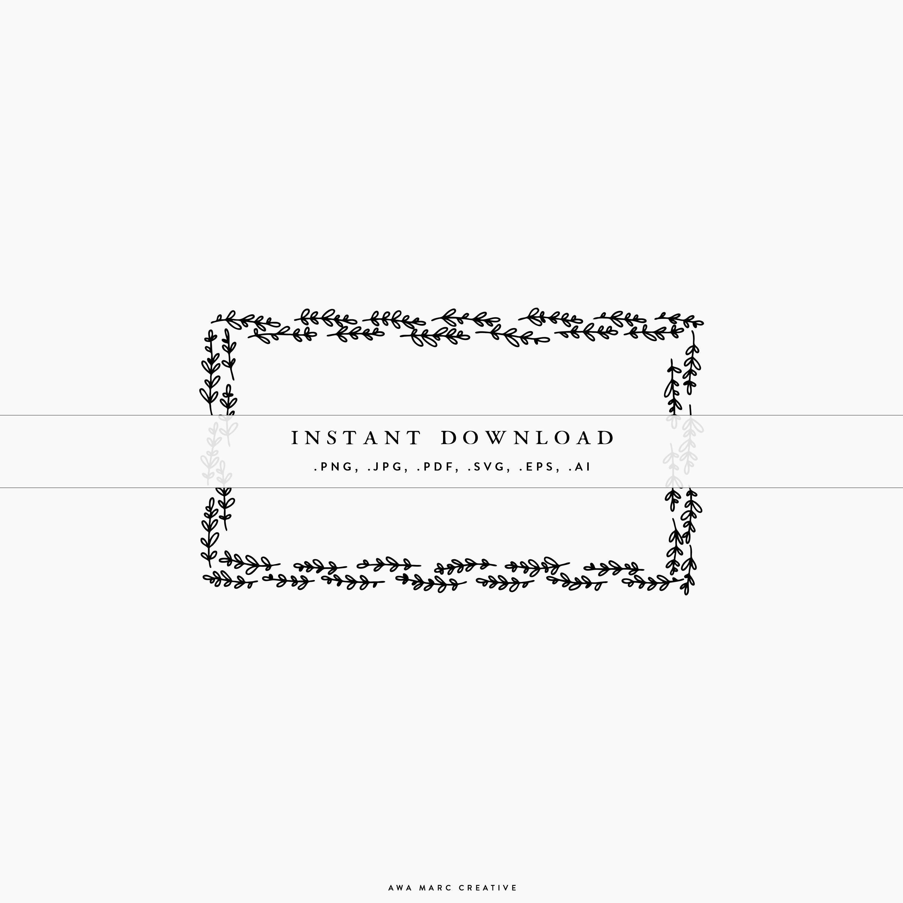 SVG Christmas Wreath, Vector Rectangular Frame, Leafy Vector Frame ...