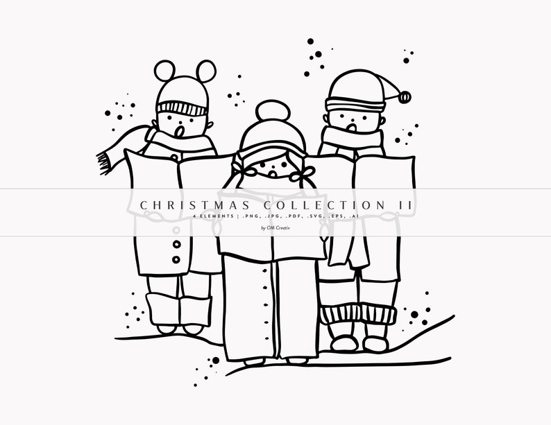 Christmas Carolers PNG, Children Caroling, Children Singing, Christmas ...