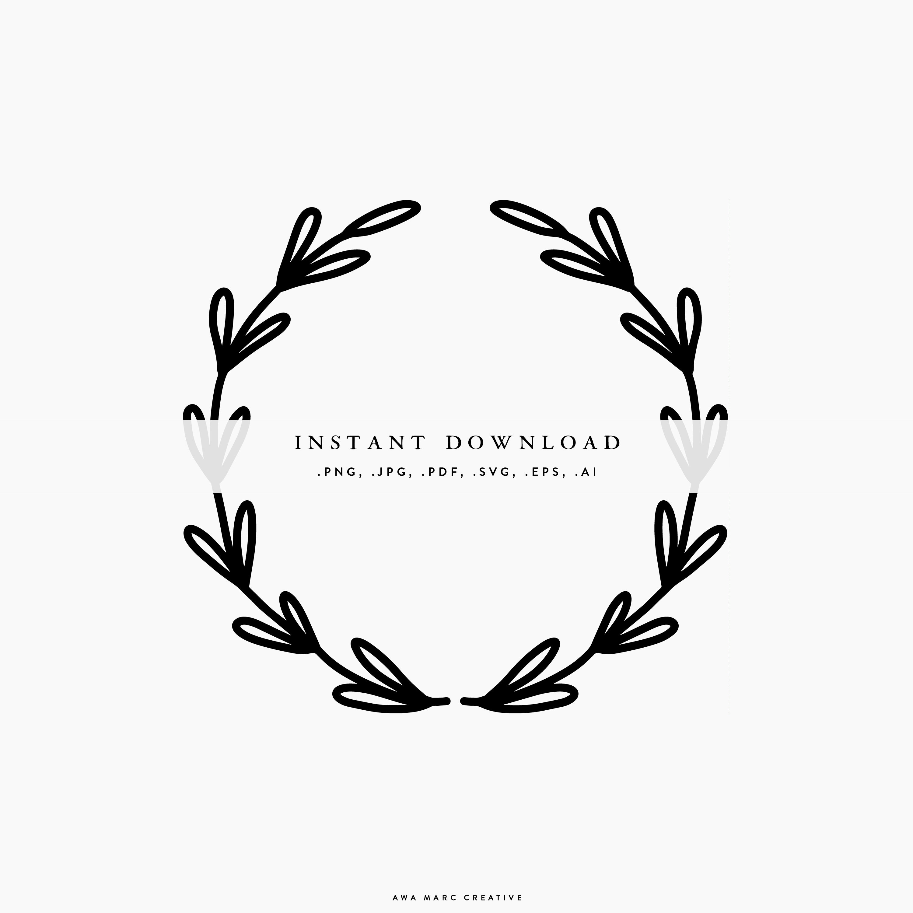 Wreath SVG Vector File, Leaf Clip Art, Wreath SVG Designs, Vector ...