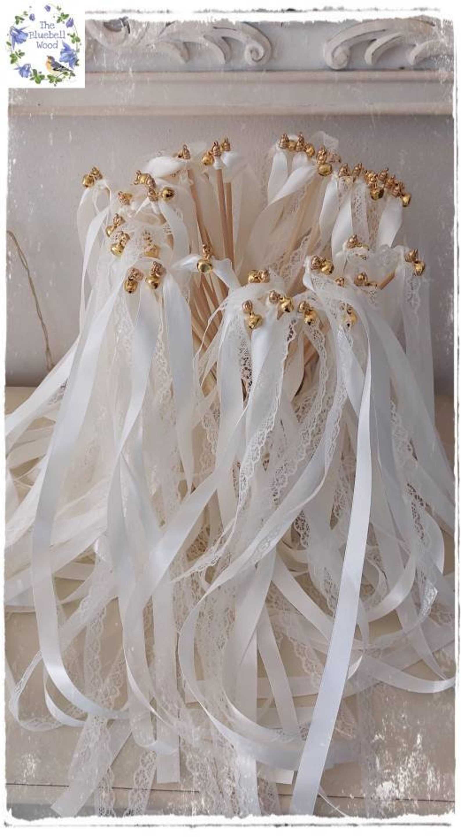 Wedding Wands / Wedding Ribbon Wands / Wedding Bells / Wedding - Etsy