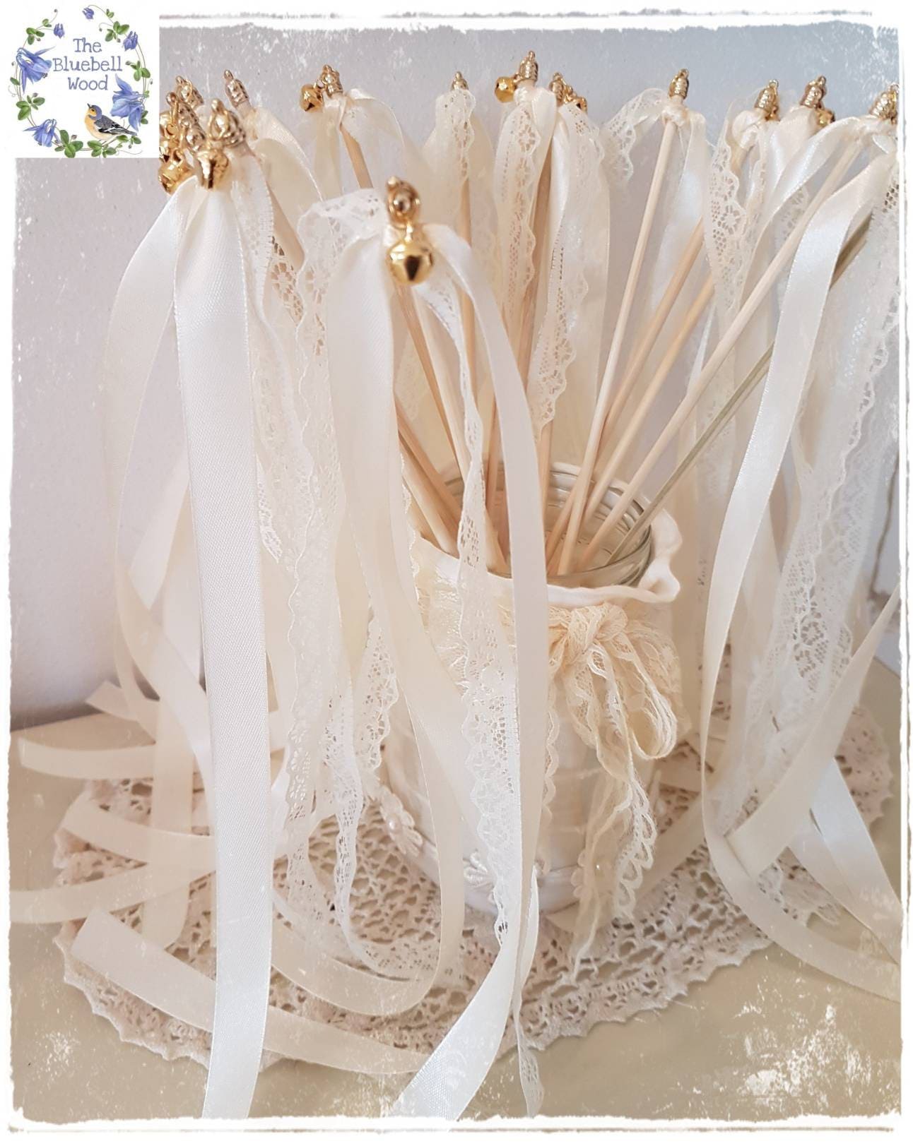 Wedding wands / Wedding ribbon wands / Wedding Bells / Wedding | Etsy