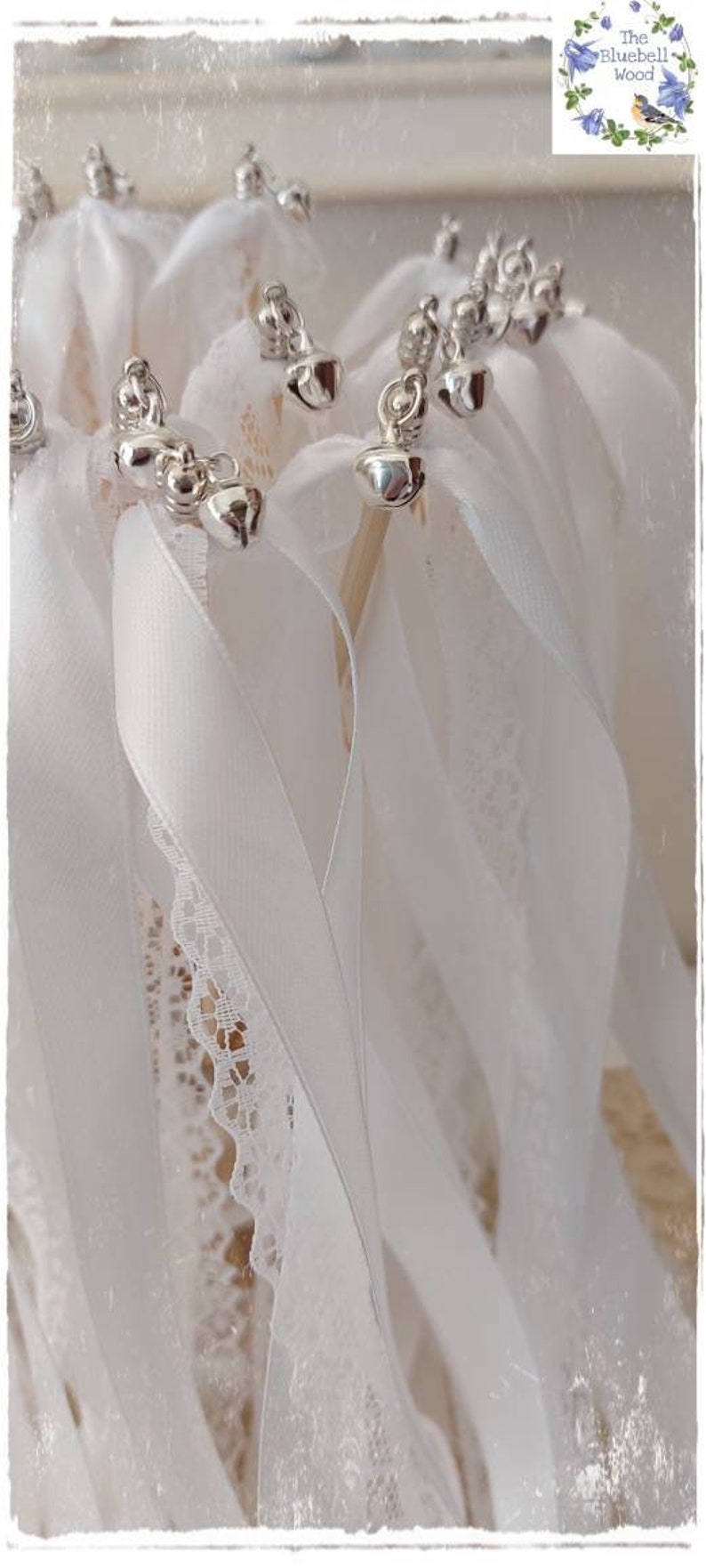 Wedding Wands / Wedding Bells / Wedding Ribbon Wands / White / - Etsy