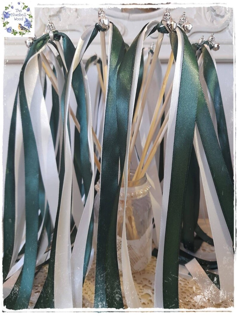 Wedding Wands / Wedding Ribbon Wands / Wedding Bells / Wedding - Etsy