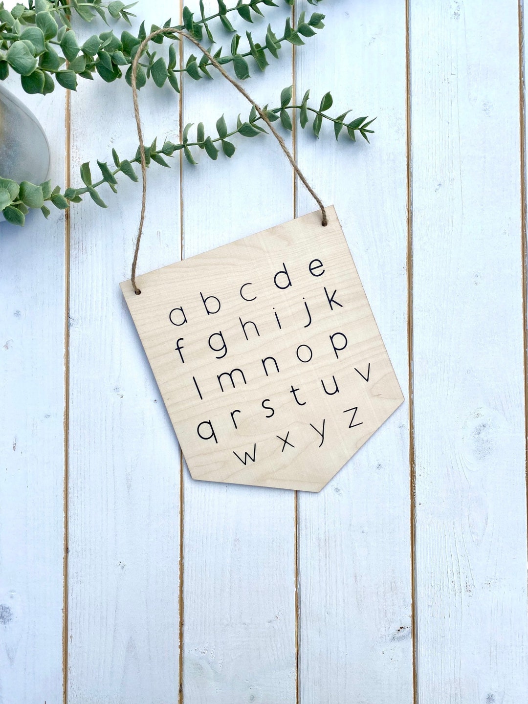 Minimalist Alphabet Pennant, Sign, Wall Hanging, Nursery Decor, Wall ...