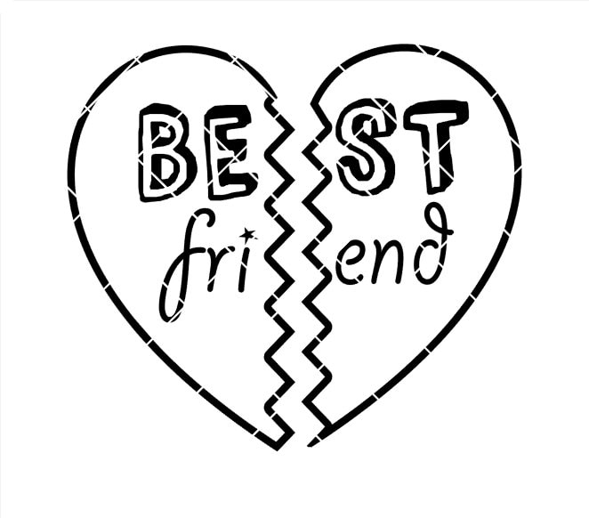 Best Friends Heart .svg .png .pdf .eps .dxf Instant - Etsy