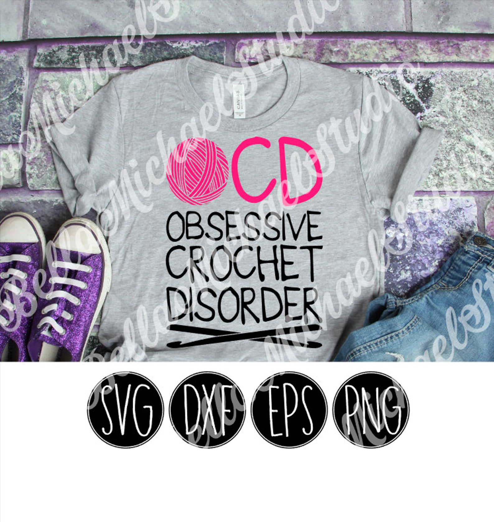 OCD Obsessive Crochet Disorder .svg .png .pdf .eps .dxf - Etsy
