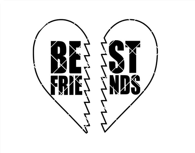 Best Friends Heart .svg .png .pdf .eps .dxf Instant - Etsy