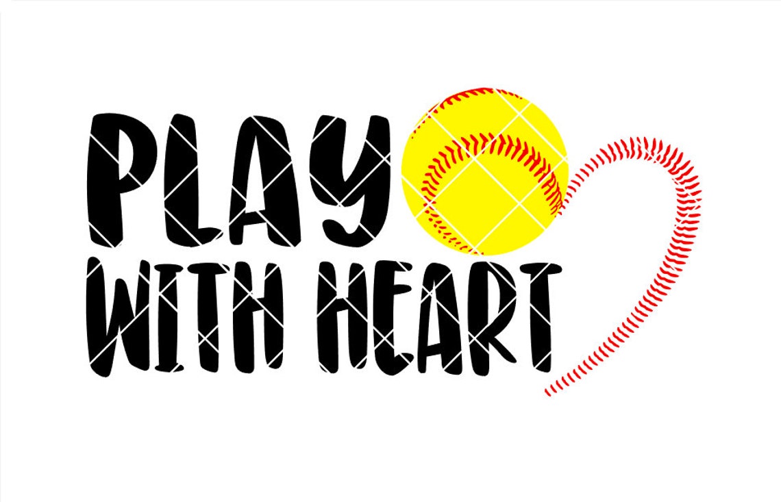 Play With Heart Baseball Softball .svg .png .pdf .eps .dxf - Etsy