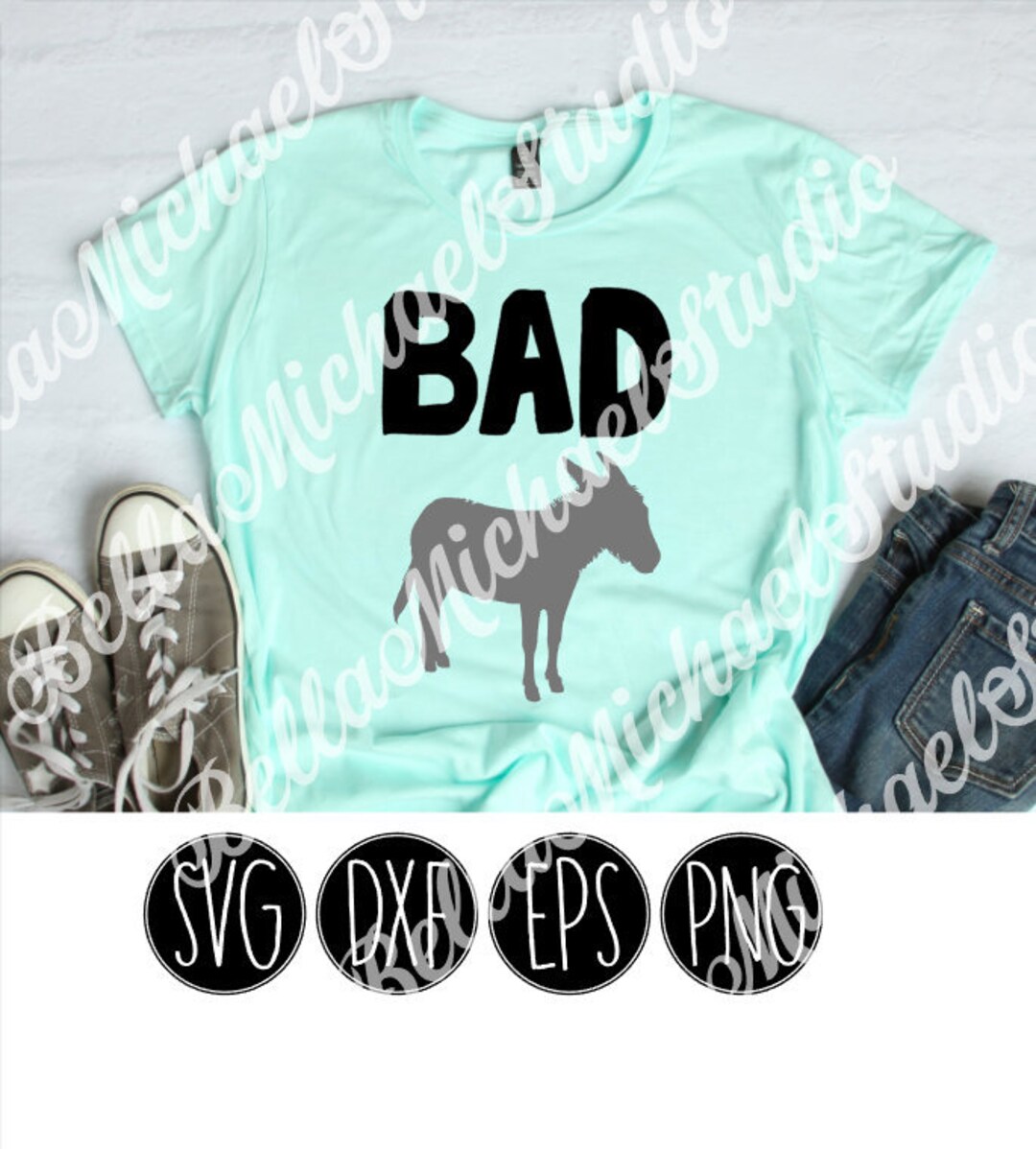Bad Ass Donkey - .svg .png .pdf .eps .dxf - Instant Download - Cut File ...