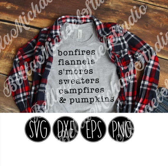 Bonfires Flannels S'mores Sweaters Campfires & Pumpkins | Etsy