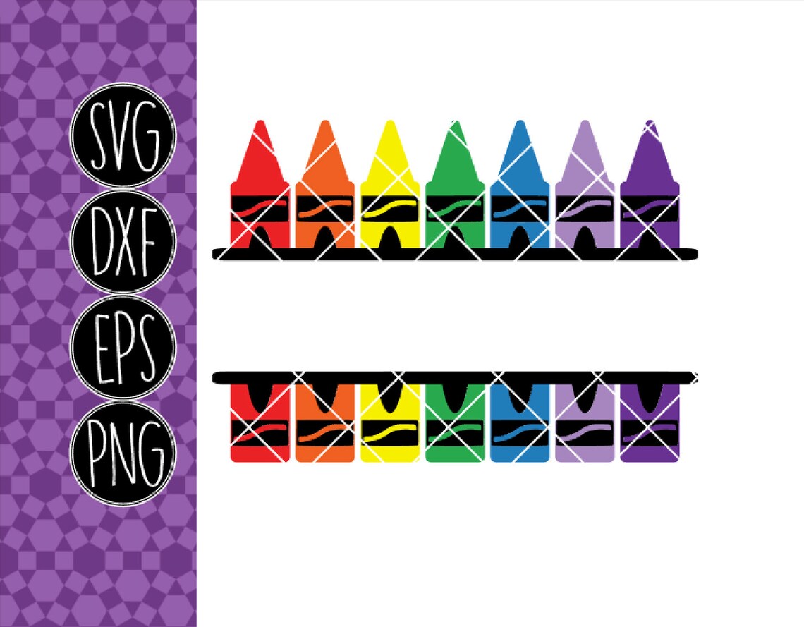 Crayon Name Template - Student and Teacher - .svg .png .pdf .eps .dxf ...