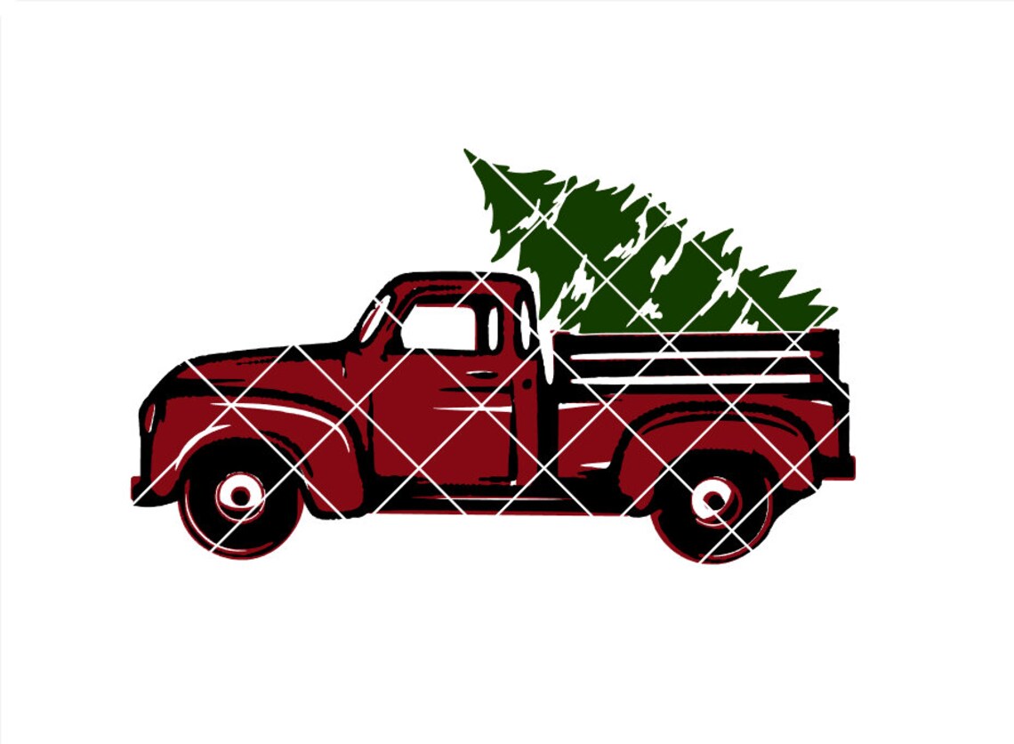 Christmas Truck With Tree .svg .png .pdf .eps .dxf Instant | Etsy