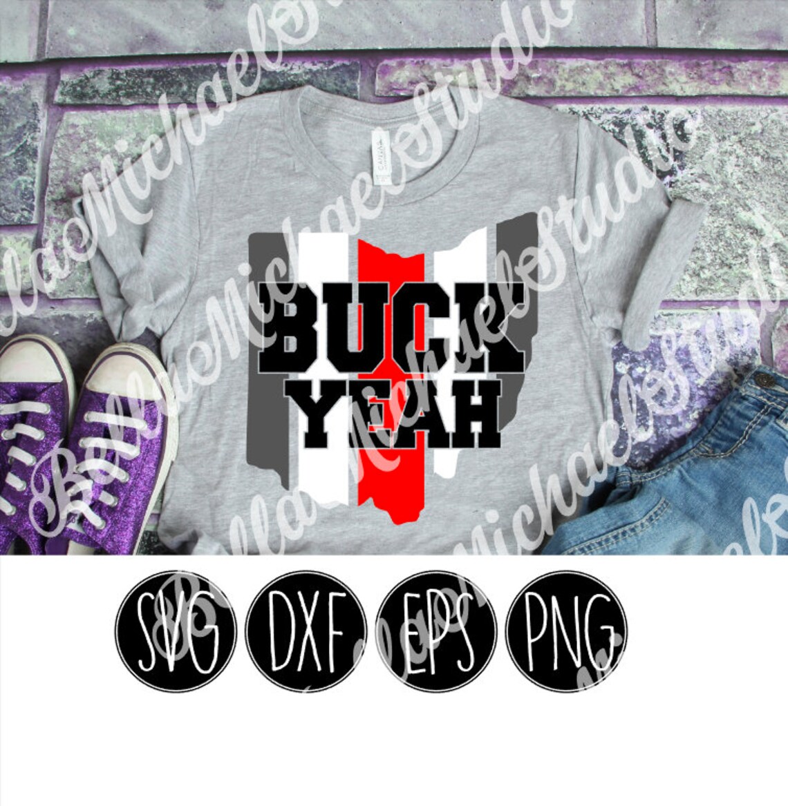 Buck Yeah Ohio Stripes State - .svg .png .pdf .eps .dxf - Instant ...