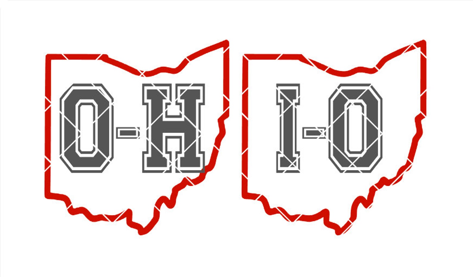 OH IO Matching State Design .svg .png .pdf .eps .dxf | Etsy