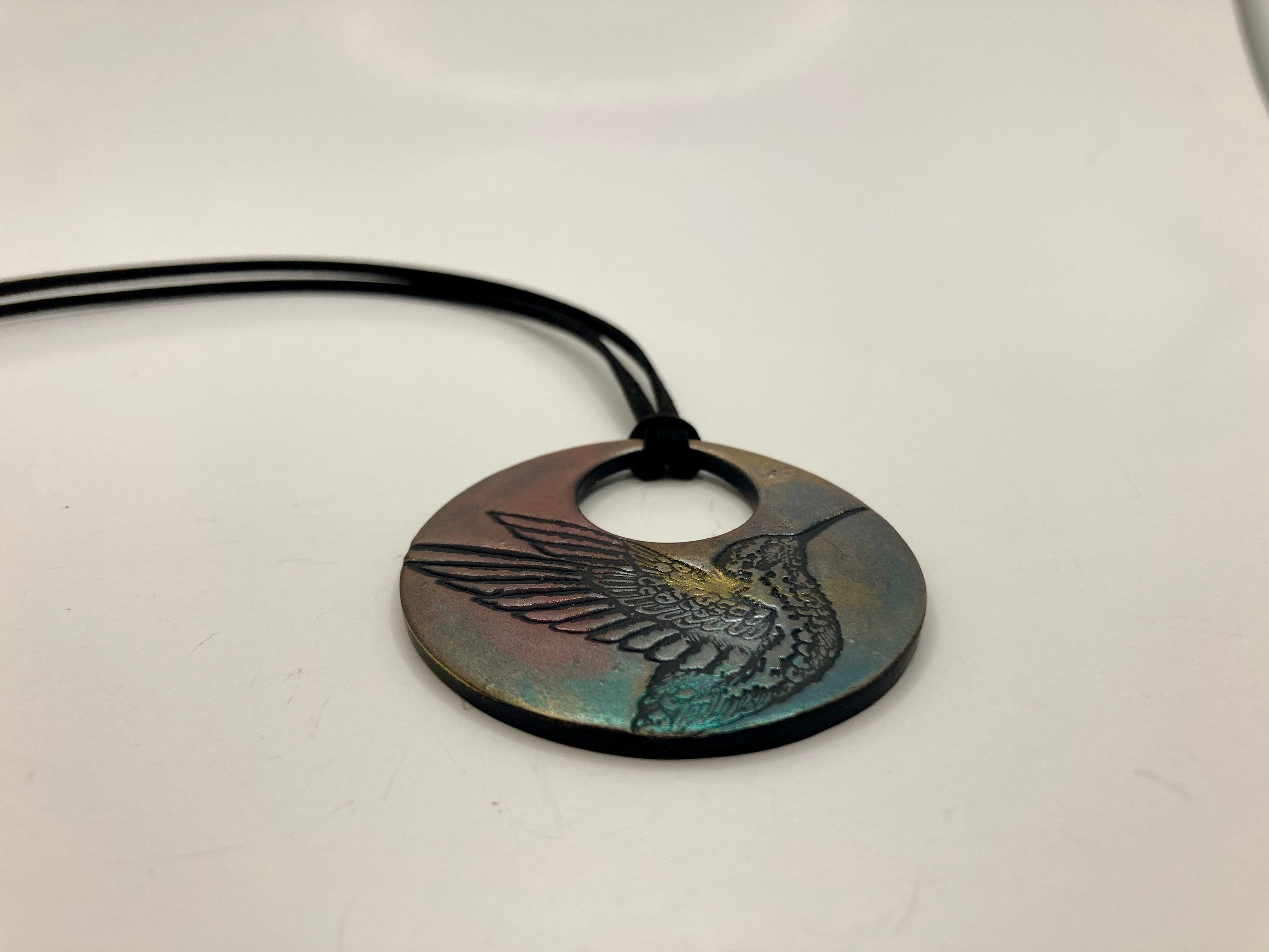 Hummingbird Stamped Necklace - Spring Clay Jewelry - Boho Hippie ...