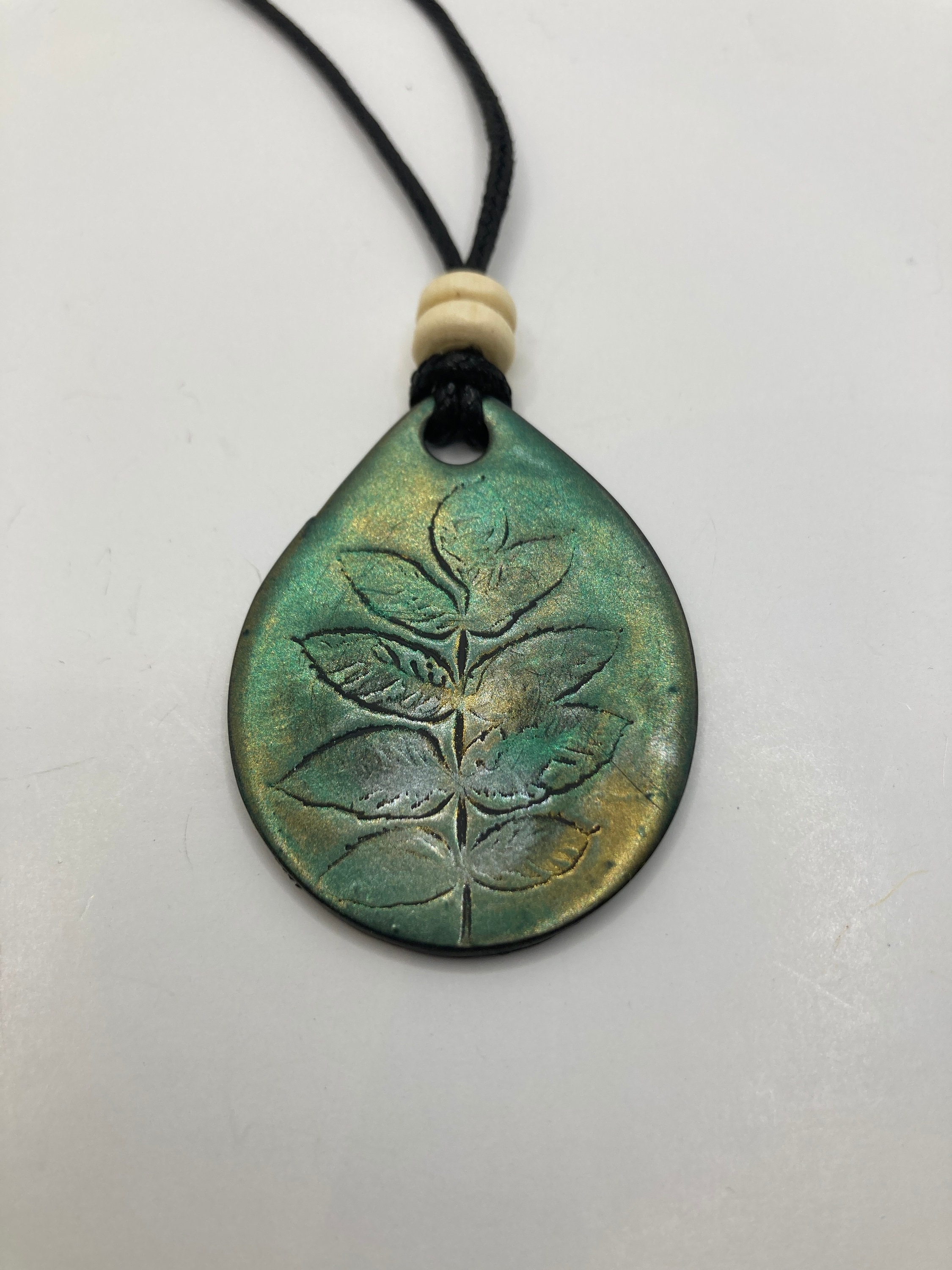 Handmade Leaf Clay Pendant Necklace: Botanical Garden Jewelry - Etsy