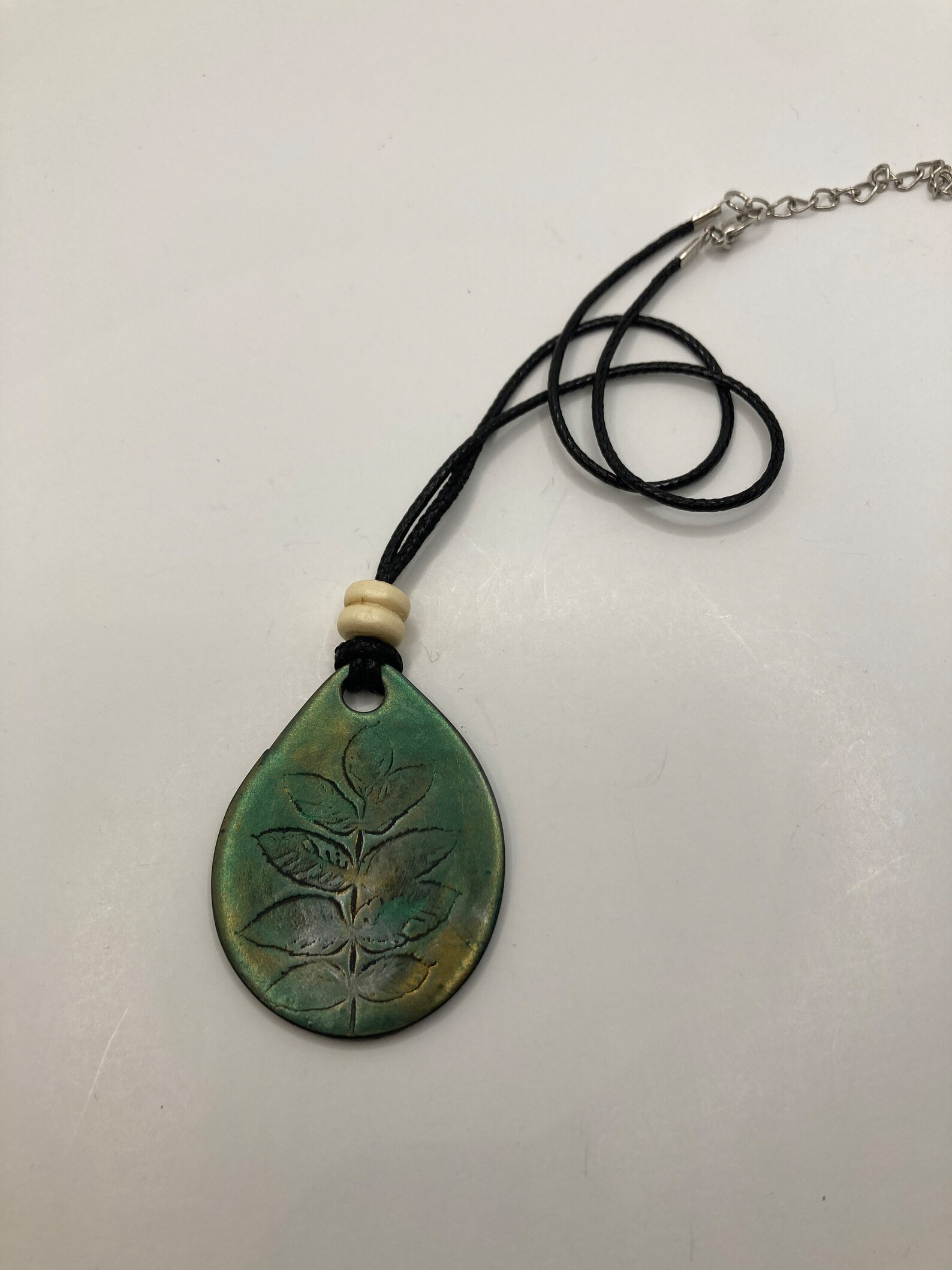 Handmade Leaf Clay Pendant Necklace: Botanical Garden Jewelry - Etsy