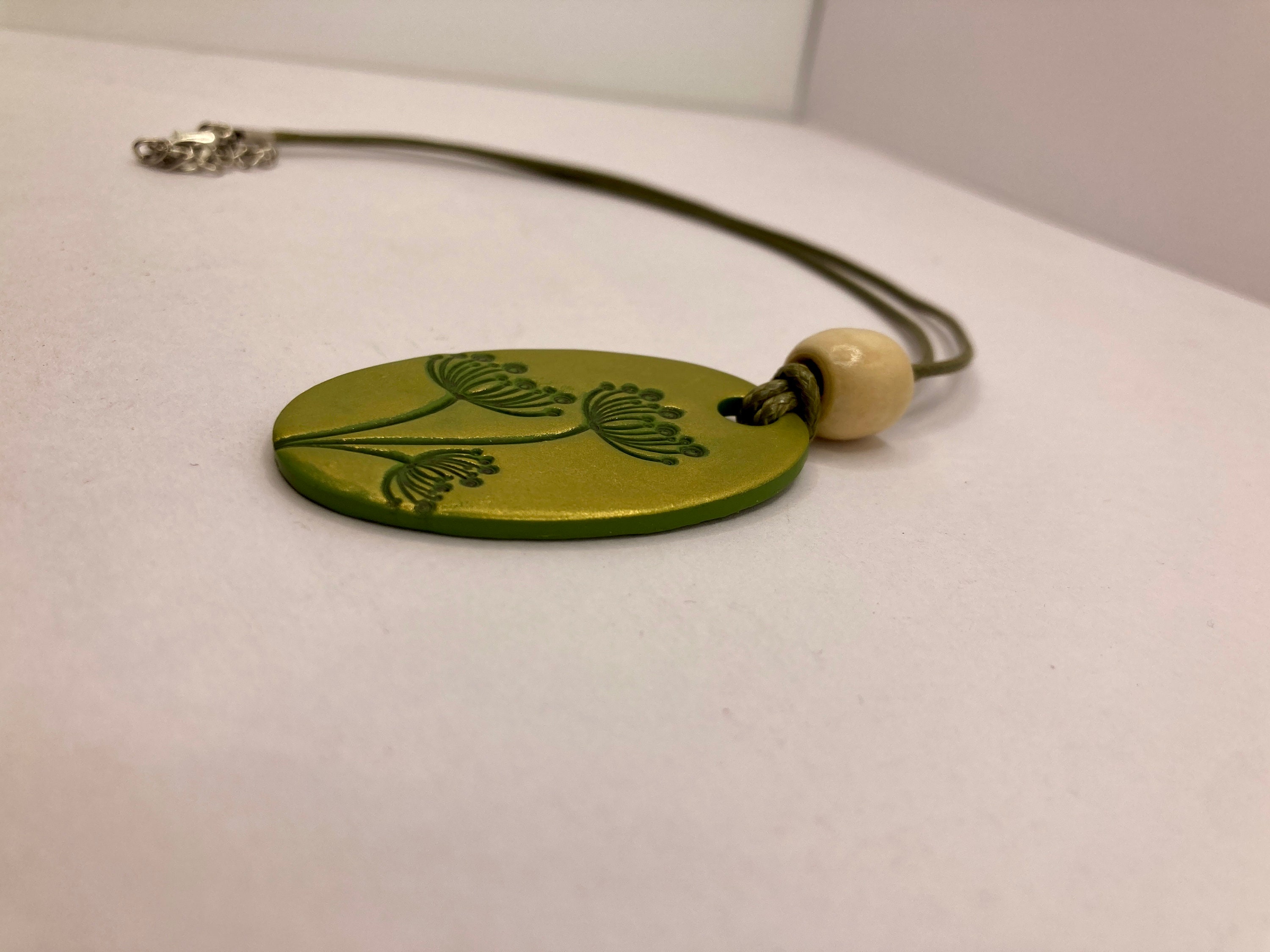 Botanical Dandelion Pendant Necklace - Clay Jewelry - Mountain Flower ...