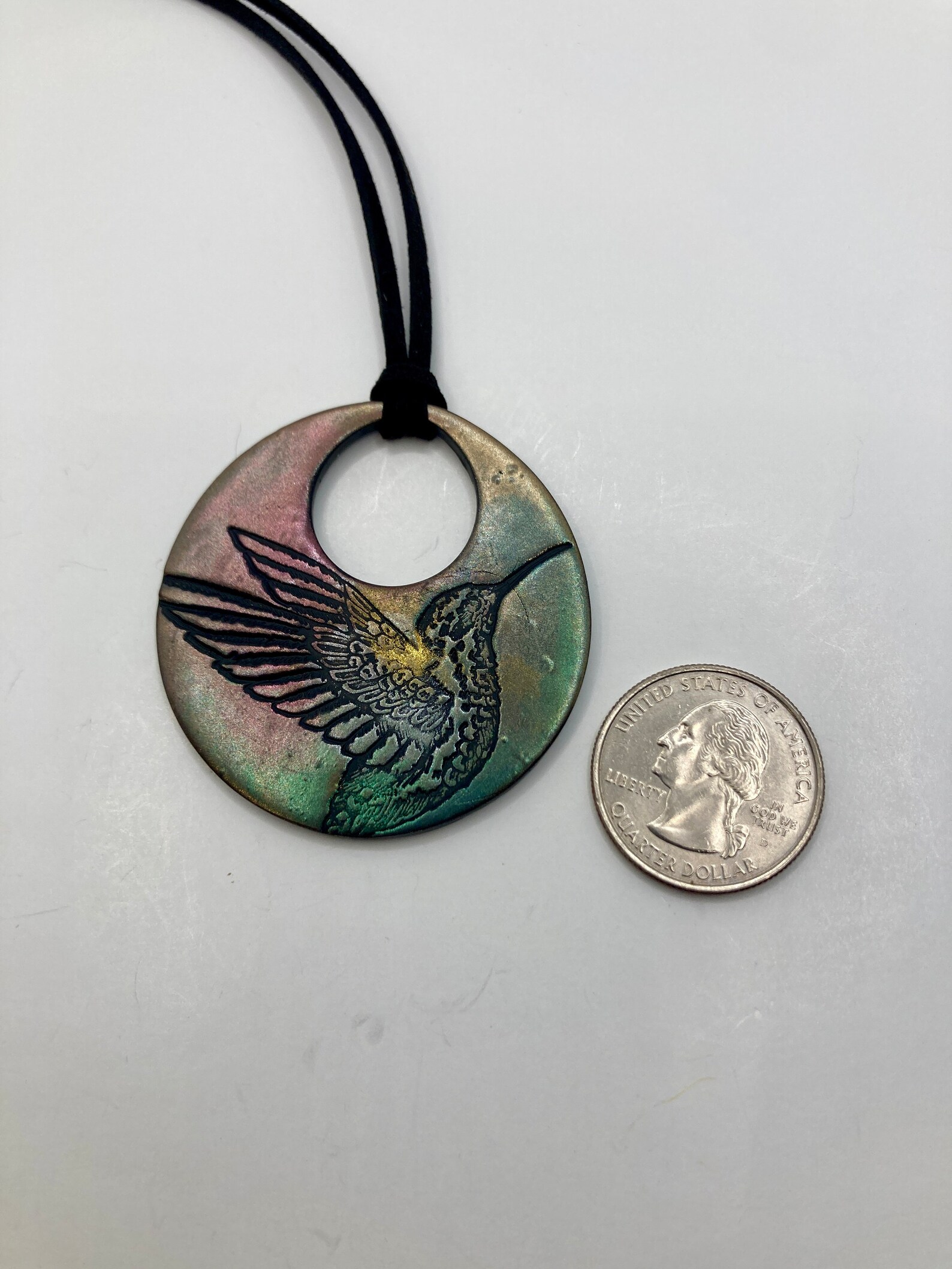 Hummingbird Stamped Necklace - Spring Clay Jewelry - Boho Hippie ...
