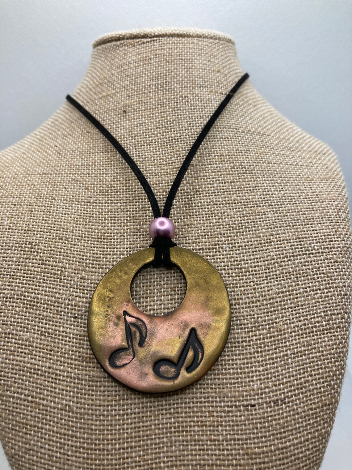 Music Note Necklace - Gold Note Necklace - Quaver Note Charm -handmade ...