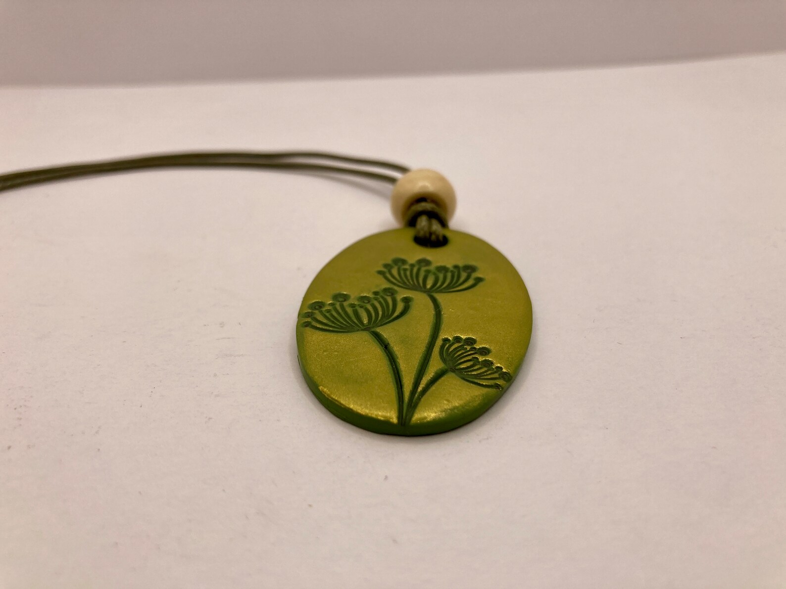 Botanical Dandelion Pendant Necklace - Clay Jewelry - Mountain Flower ...