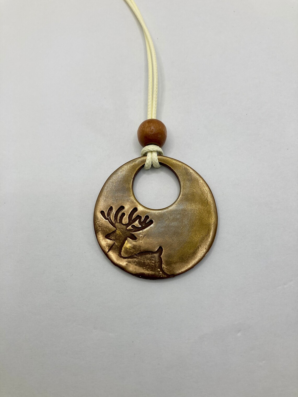 Deer Antler Necklace - Deer Hunting Pendant - Handmade Jewelry - Clay ...