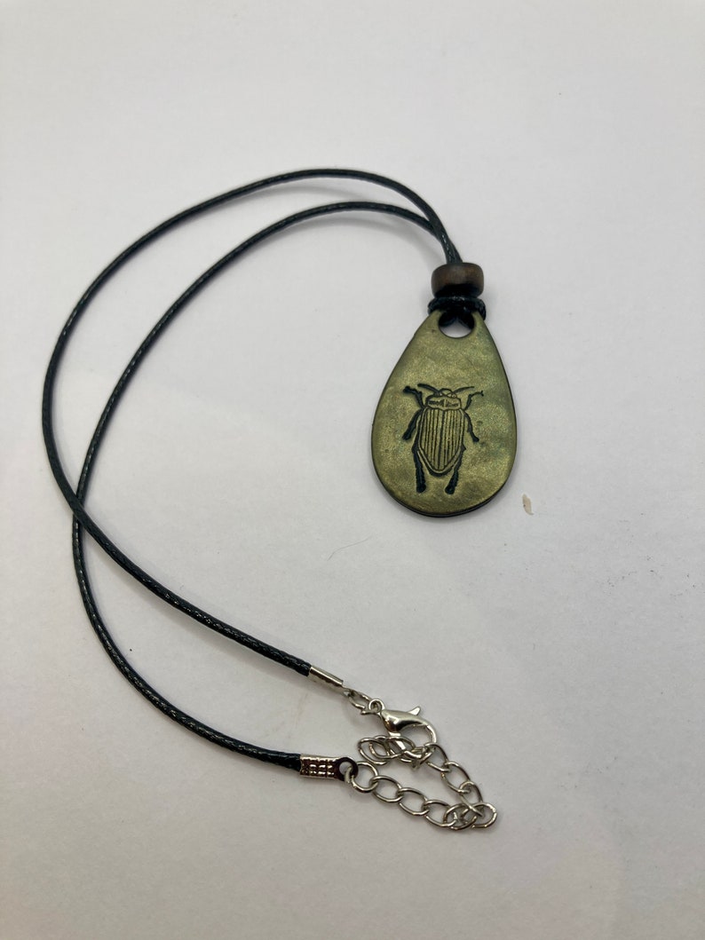 Beetle Necklace Egyptian Beetle Bug Pendant Clay Beetle - Etsy