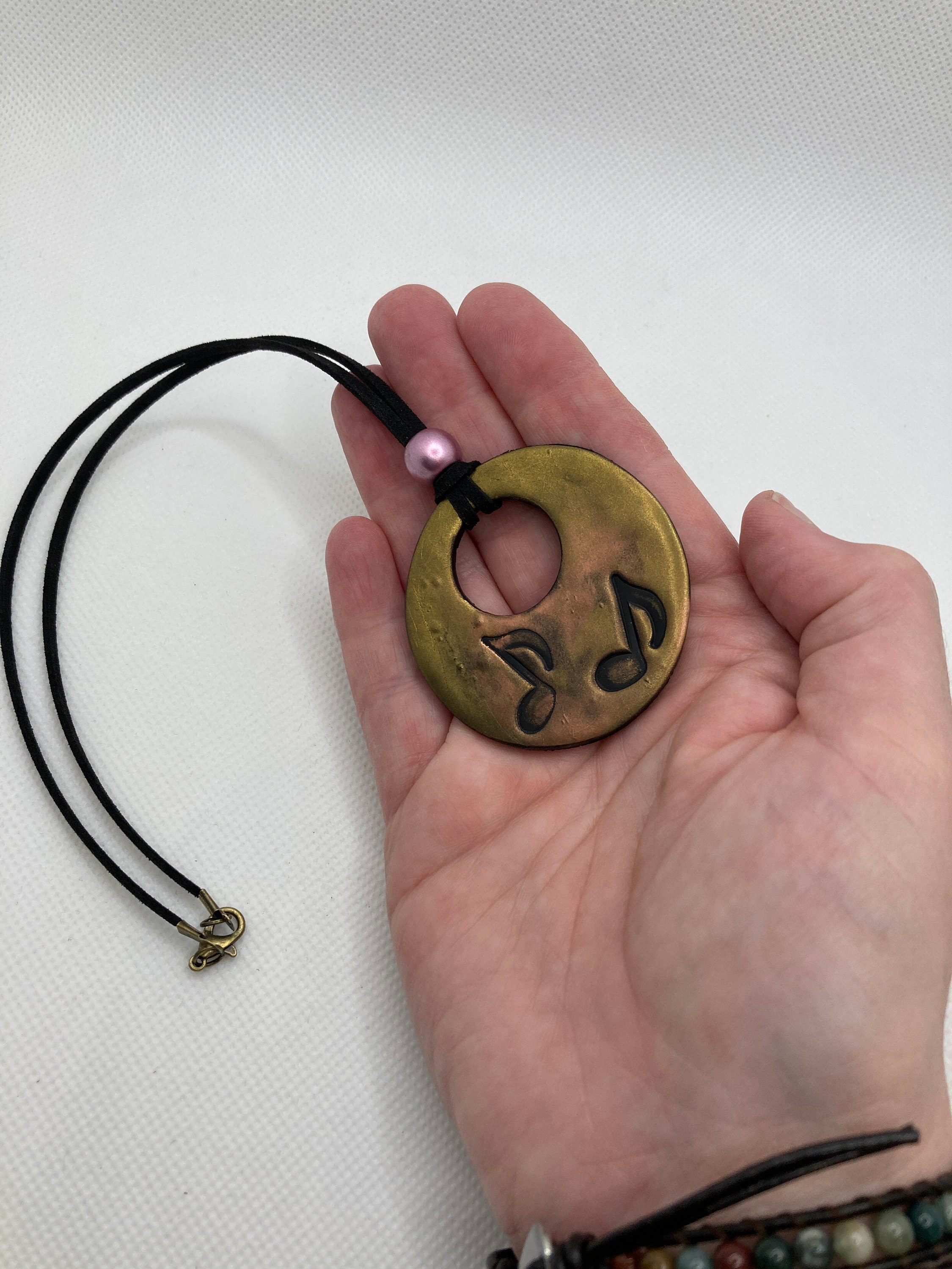 Music Note Necklace - Gold Note Necklace - Quaver Note Charm -handmade ...