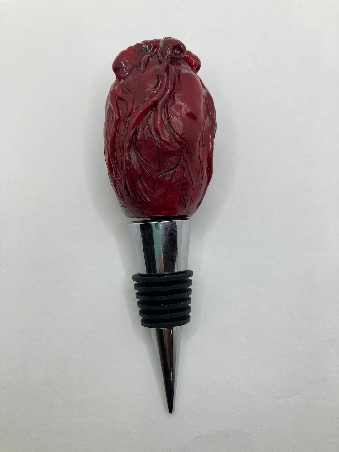 Anatomical Heart Wine Stopper - Heart Wine Bottle Cork - Clay Heart ...