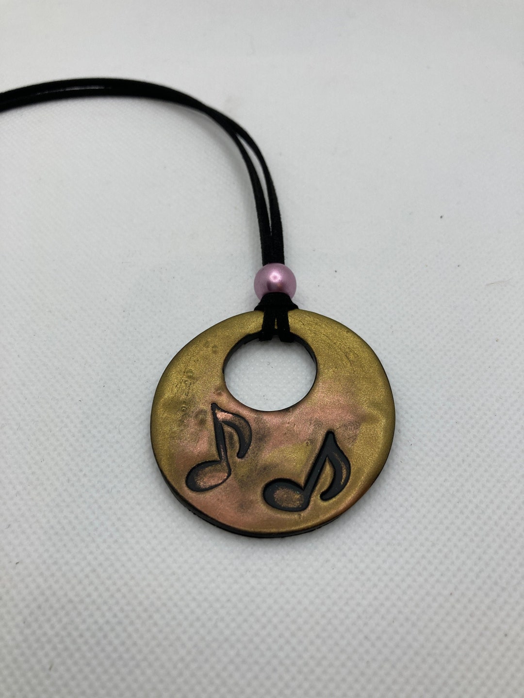 Music Note Necklace - Gold Note Necklace - Quaver Note Charm -handmade ...