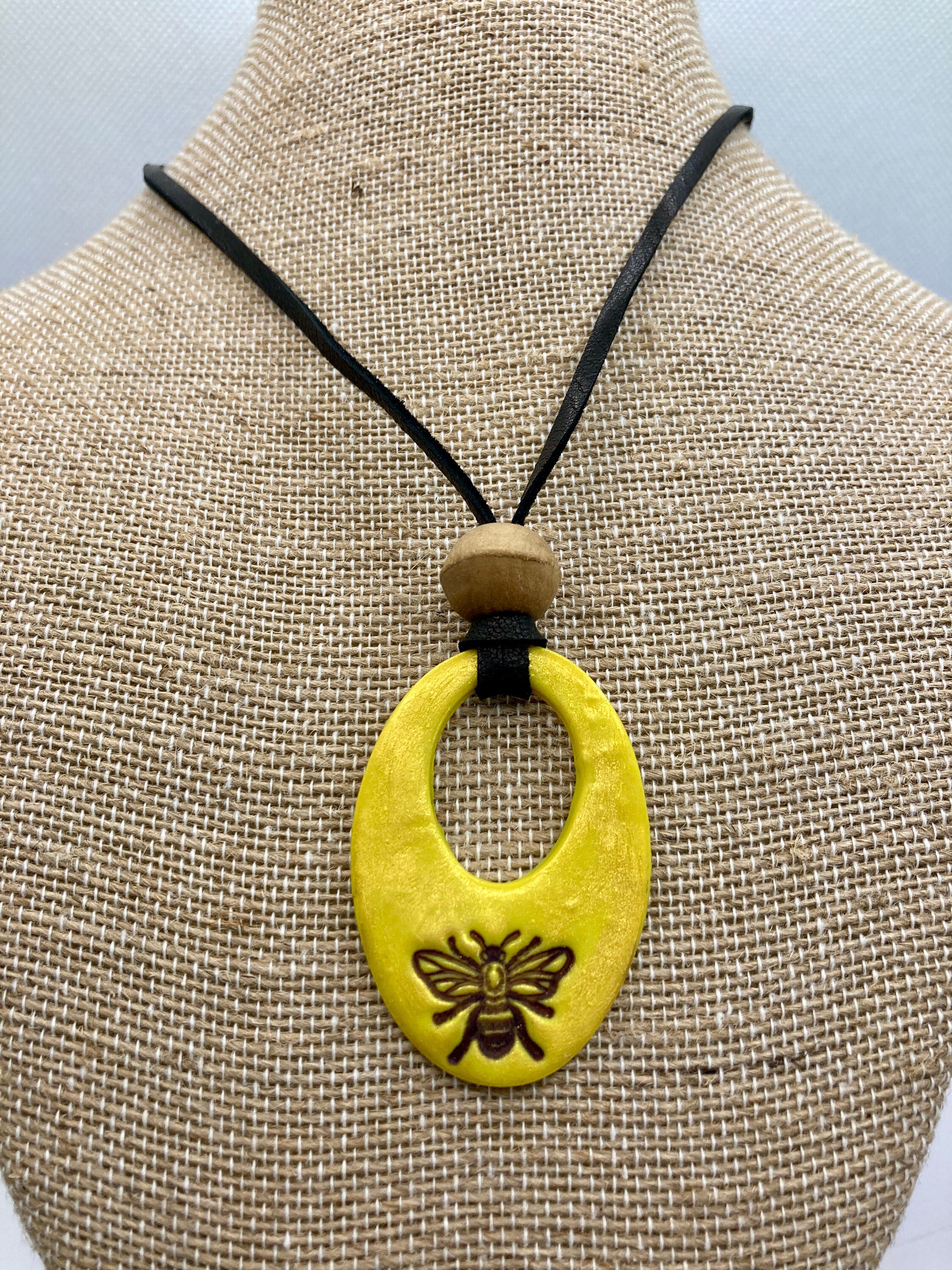 Bumblebee Necklace - Bee Charm Jewelry - Honey Bee Pendant -handmade ...
