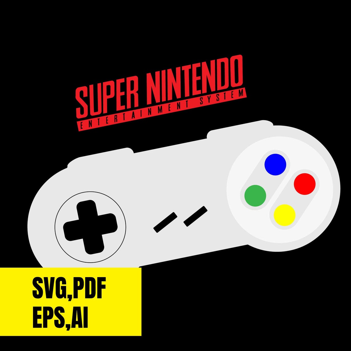 SNES Super Nintendo Controller SVG Pdf Eps Ai | Etsy