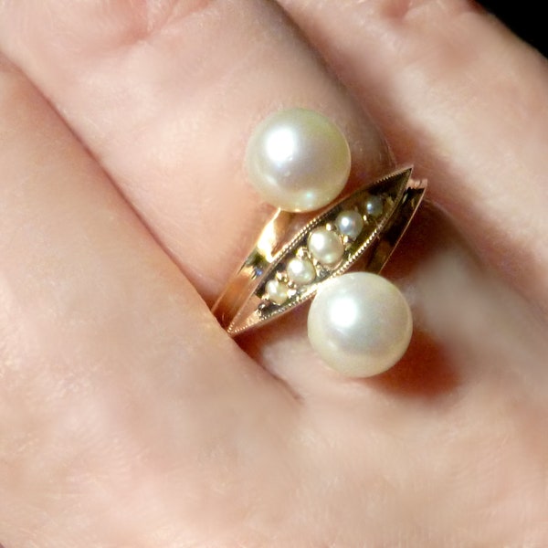 Pearl Bypass Ring - Etsy