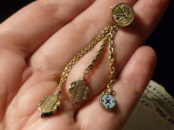Victorian Chatelaine Brooch Pin - Gem