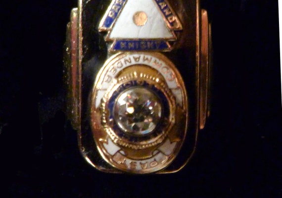 14K American Legion Diamond Ring Mid Century - Gem
