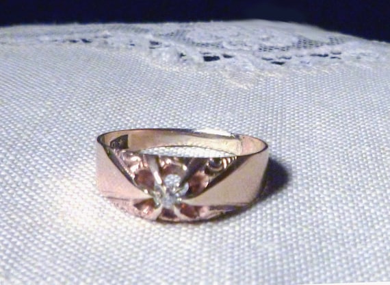 10K Gold Old Swiss Cut Diamond Ring - Gem