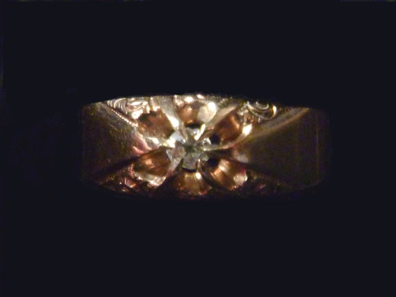 10K Gold Old Swiss Cut Diamond Ring | Etsy