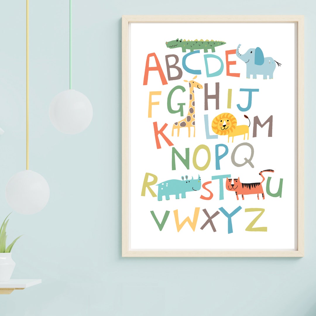 Safari Animal Print A4. Kids Alphabet Poster. Kids Animal - Etsy