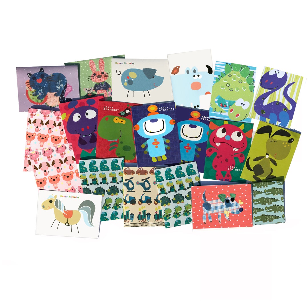 Kids Birthday Greetings 20 CARDS PACK 2 Kids Card Bundle - Etsy