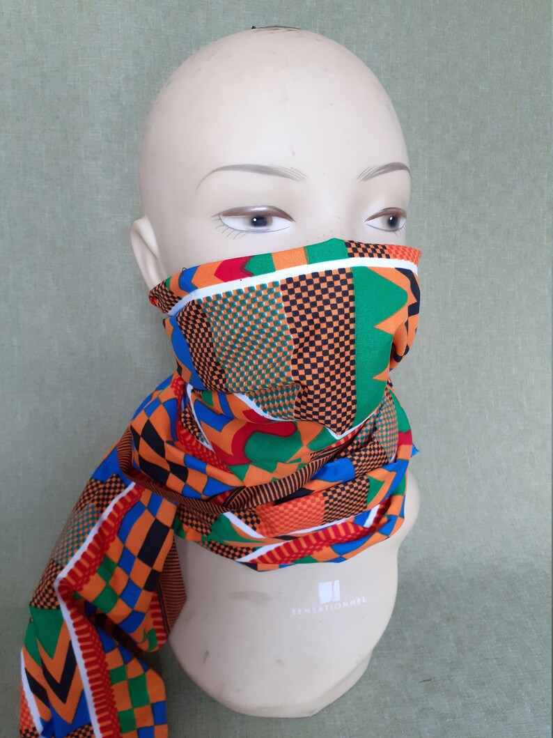 Ready to Ship Head Wrap and Face Mask Set/matching Kente Gold,blue and ...