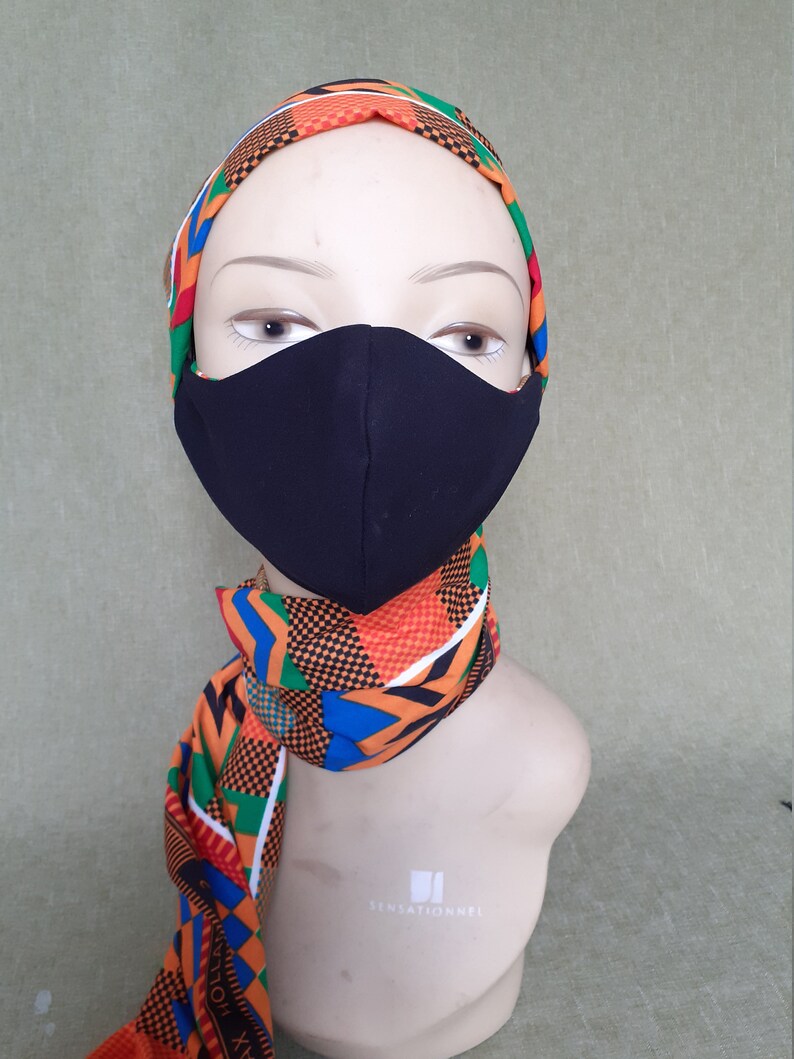 Ready to Ship Head Wrap and Face Mask Set/matching Kente - Etsy