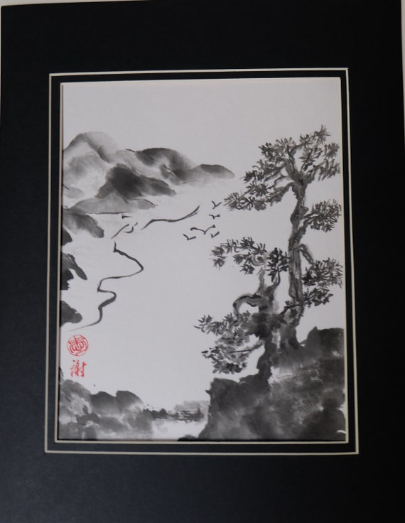 Japanese Ink Painting Tree