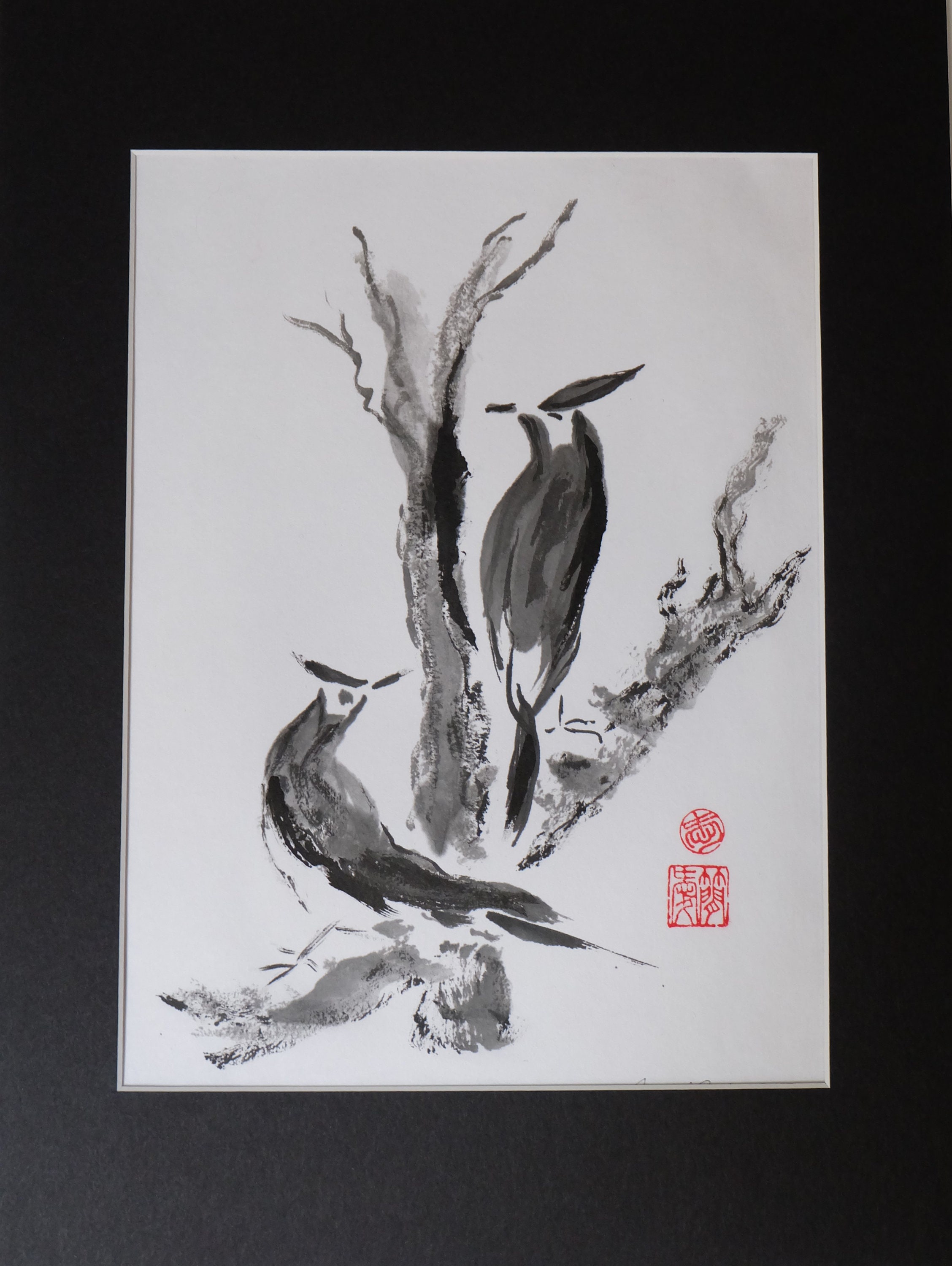 Japanese Ink Painting Birds
