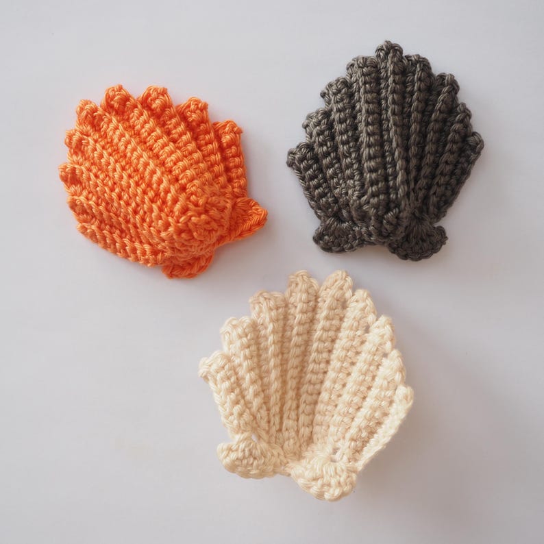 Tutorial for 5 Crochet Shells - Etsy