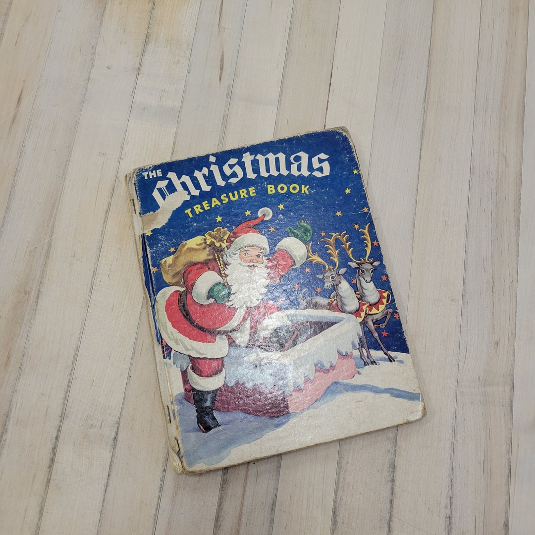 Vintage "christmas Treasury Book", Pop up Santa, Color Illustrated ...