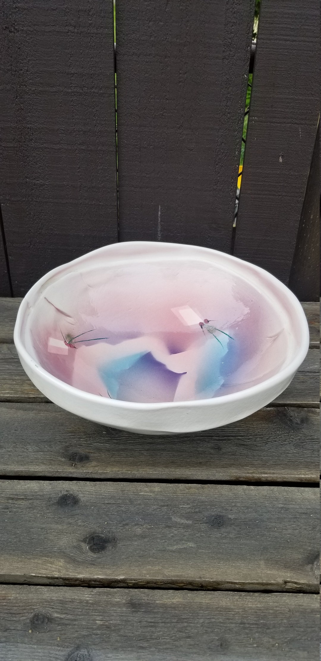 Vintage Judith Stiles Ceramic Bowl: 1980s Pastel Southwest Art Pottery ...