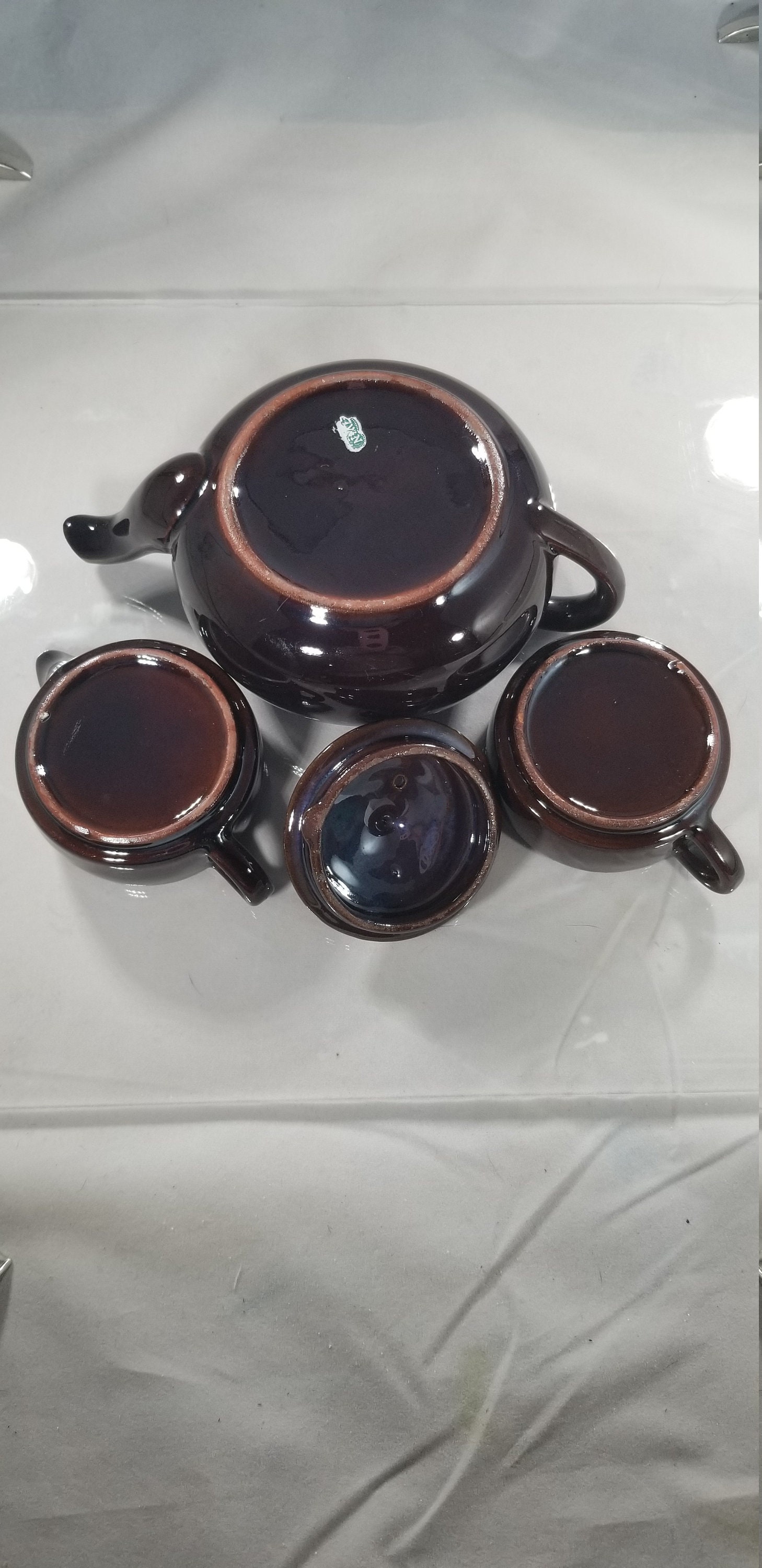 Vintage Japanese Redware Stacking Tea Set 3 Piece Tea | Etsy