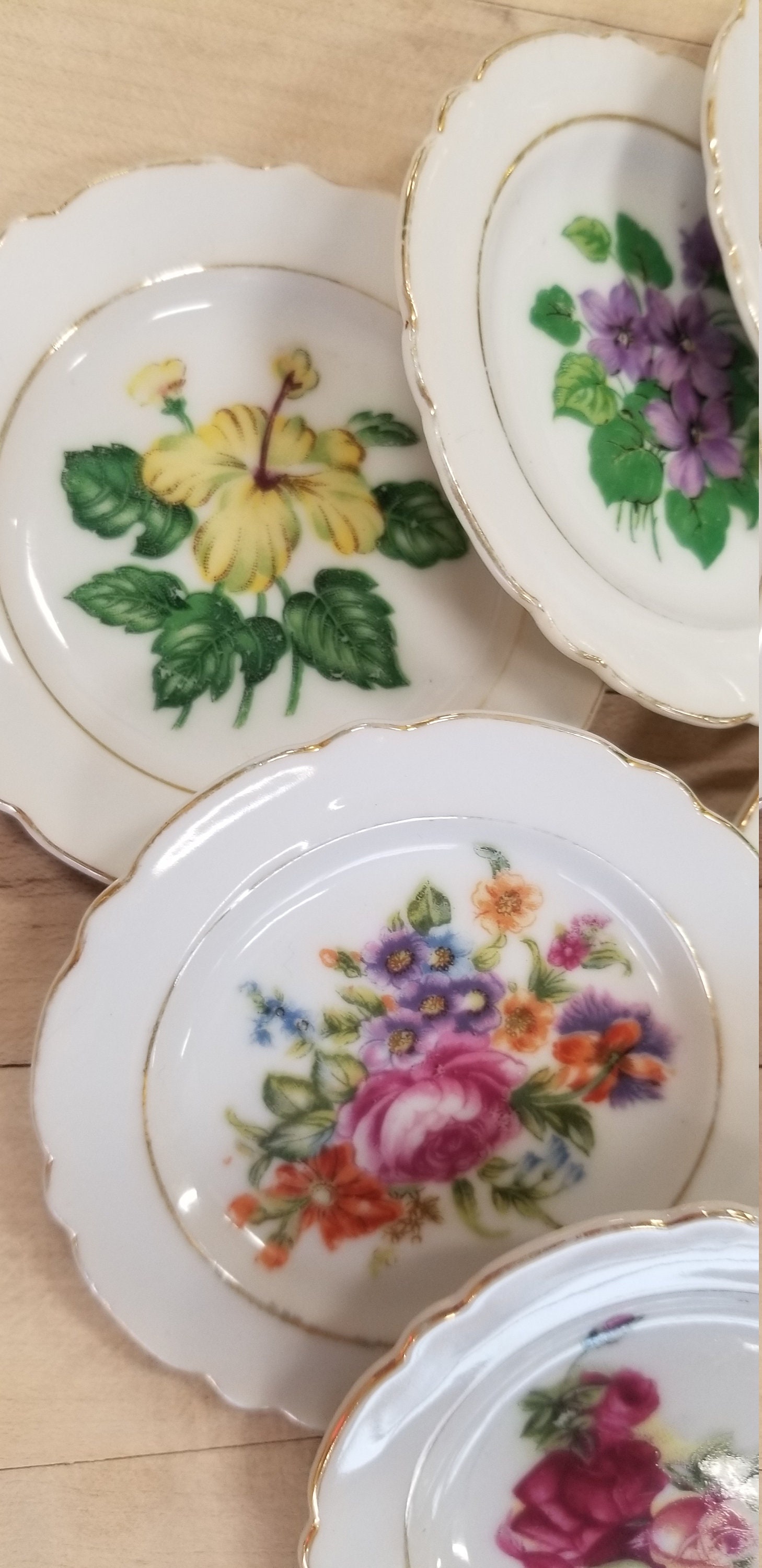 Vintage Victorian Porcelain Butter Pats Set of 5 Round | Etsy
